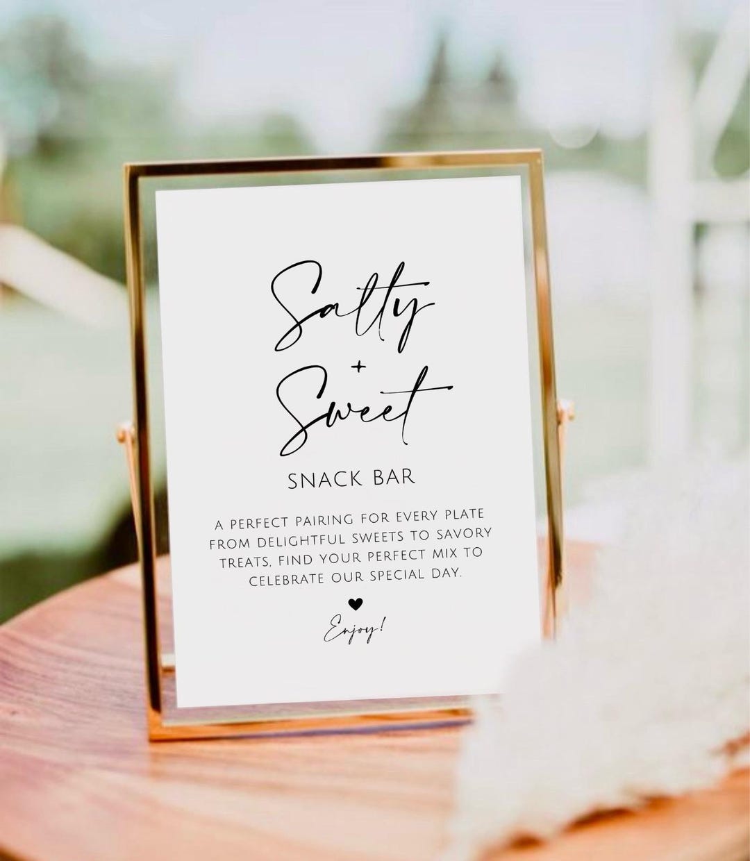 Salty and Sweet Snack Bar Sign, Sweet and Savory Treats, Wedding Food ...