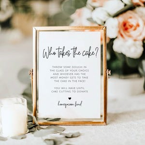 Who Takes the Cake Sign, Wedding Face Cake Smash Sign, Printable ...