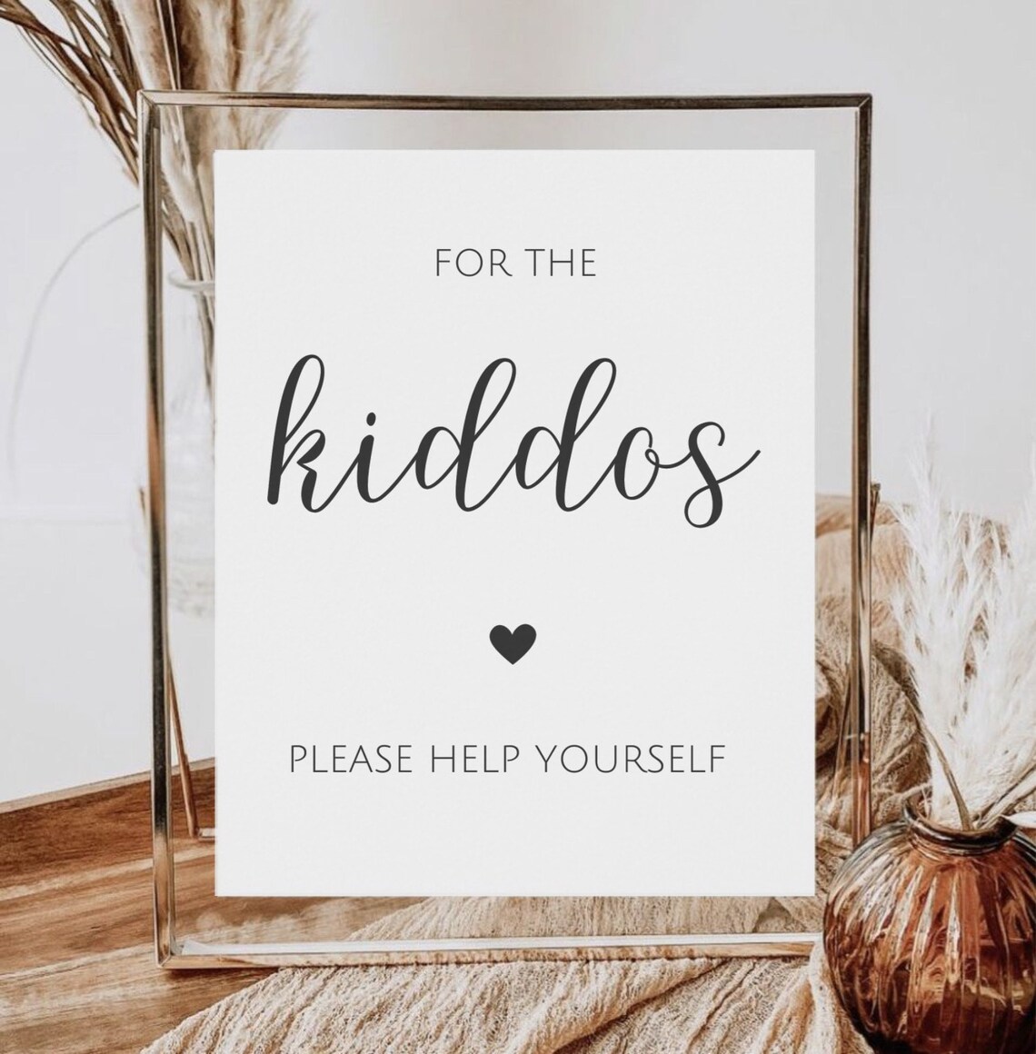 For the Kiddos Sign, Wedding Kids Table Sign, Printable Kids Favor Sign ...