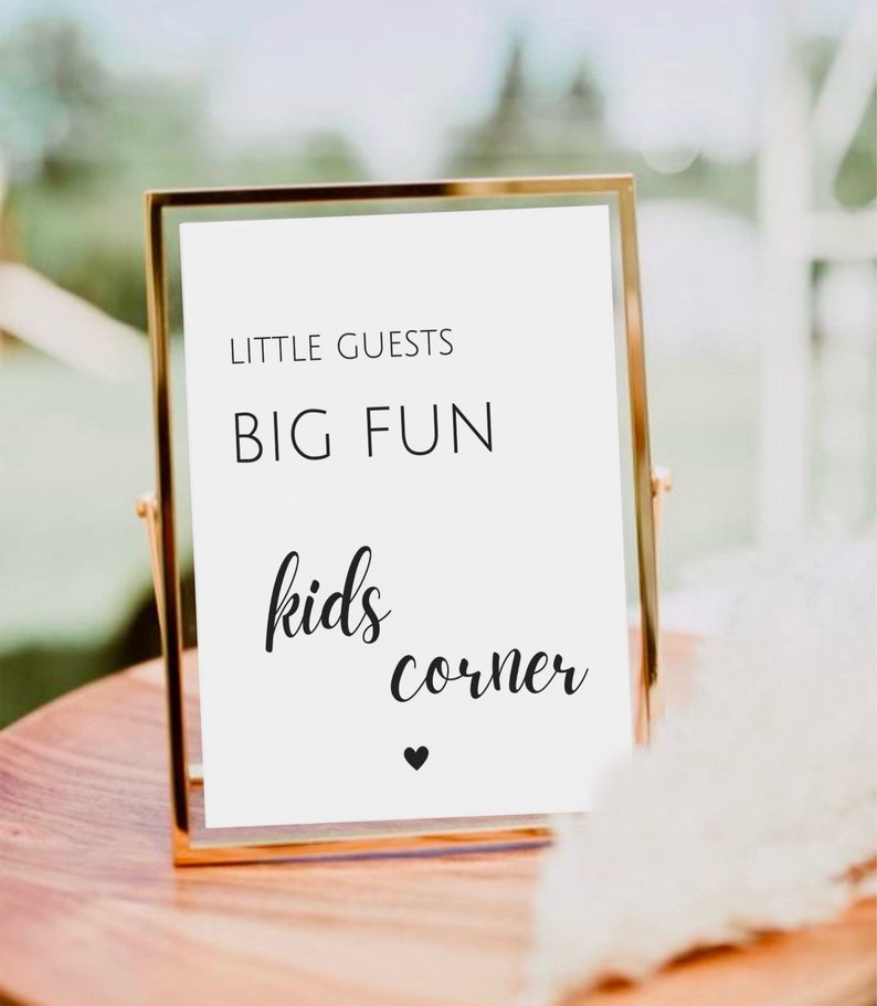 Little Guests Big Fun Sign, Kids Corner Sign, Wedding Kids Table Sign ...