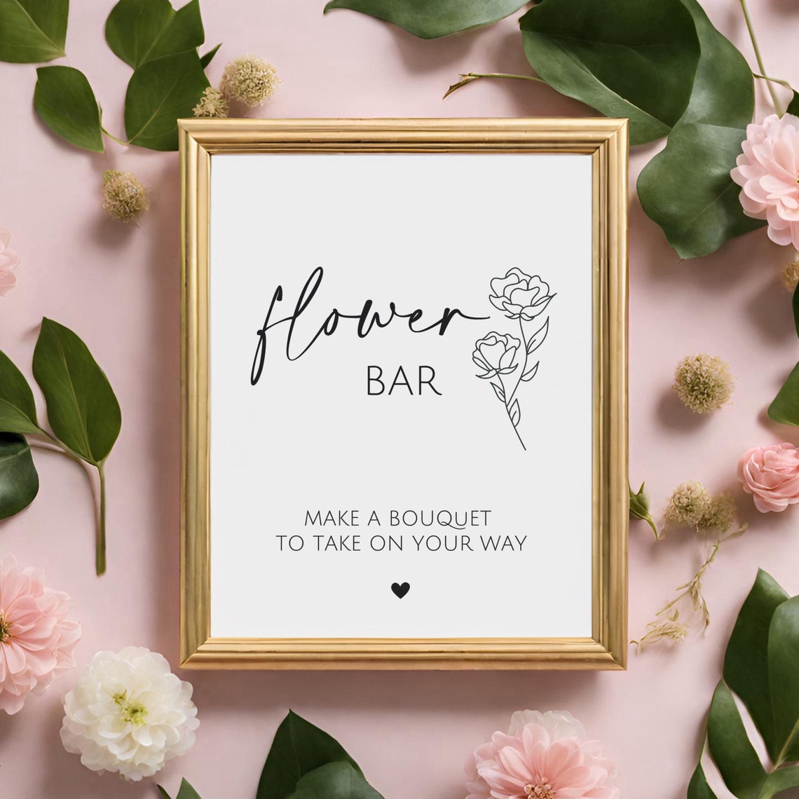 Flower Bar Signs, Bouquet Bar Sign, Make a Bouquet Sign, Flower Bouquet ...