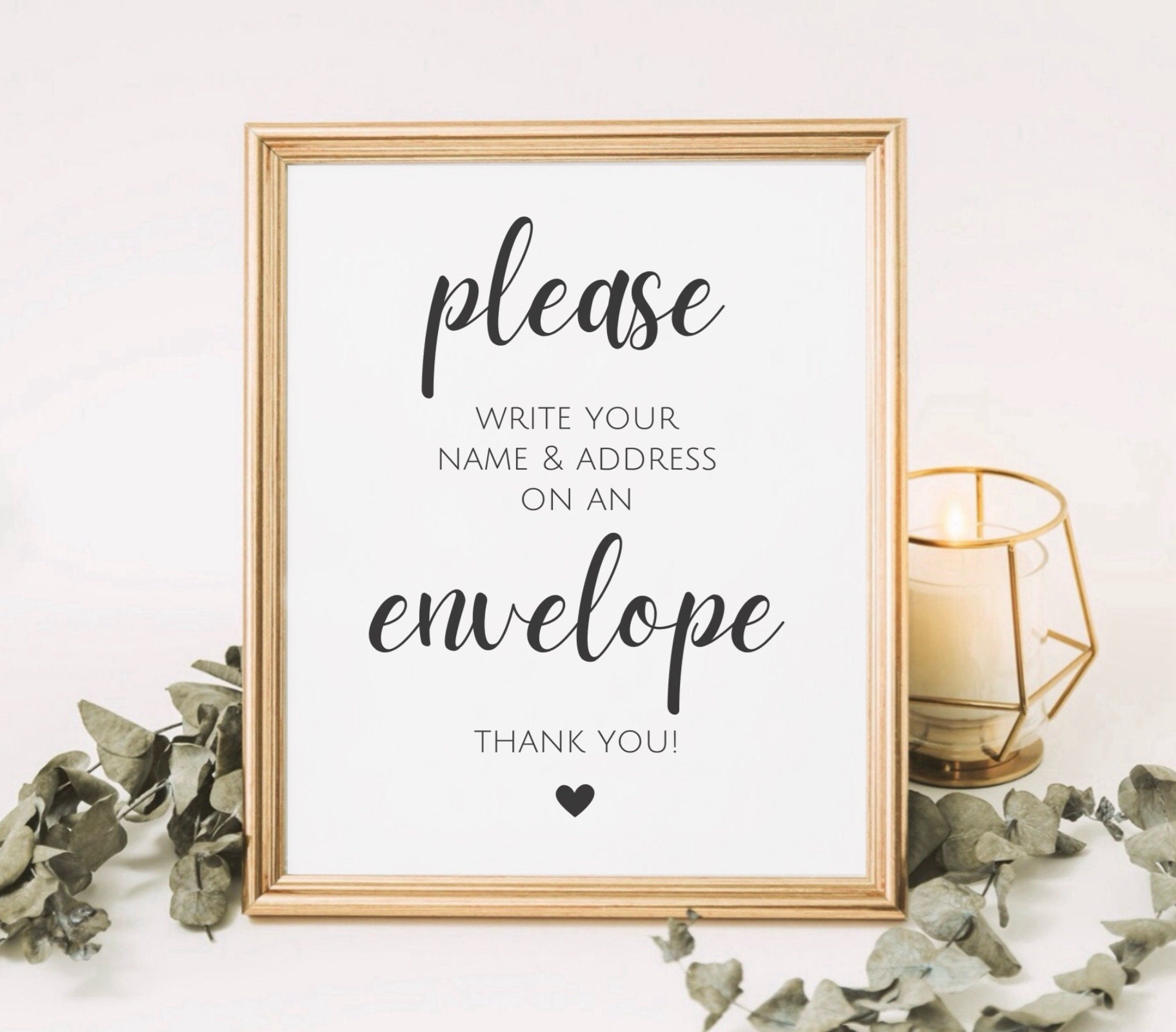 Please Write Your Name and Address on an Envelope Sign, Printable ...