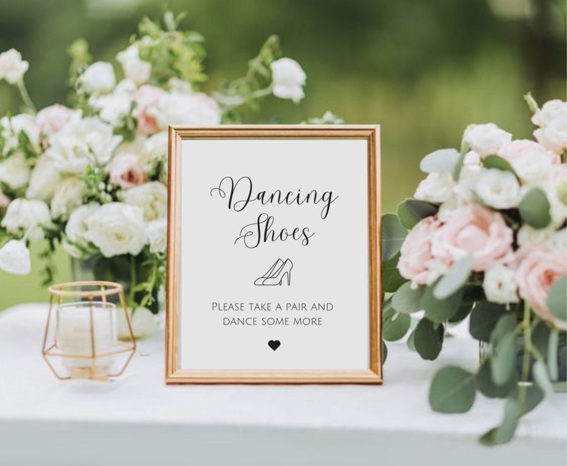 Minimalist Dancing Shoes Sign, Wedding Flip Flop Sign, Dancing Feet ...