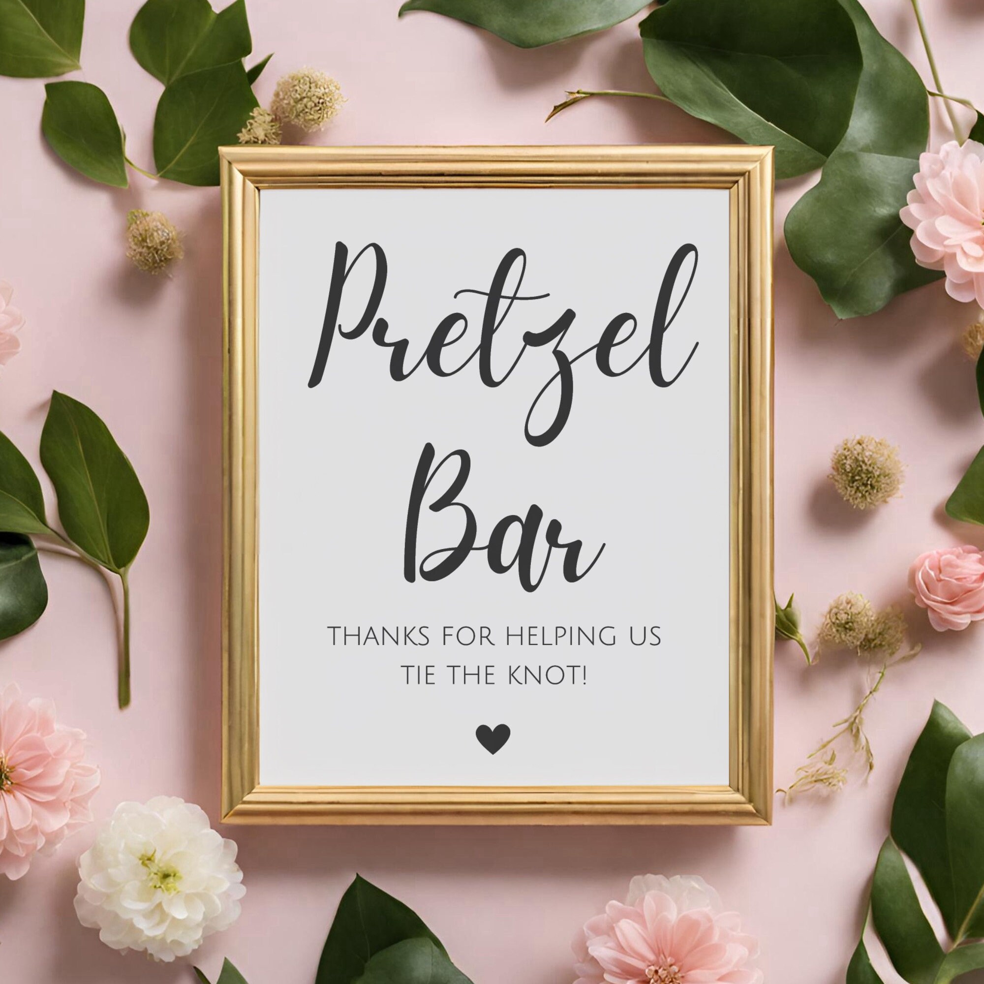 Pretzel Bar Sign, Thanks for Helping Us Tie the Knot, Shower Pretzel ...