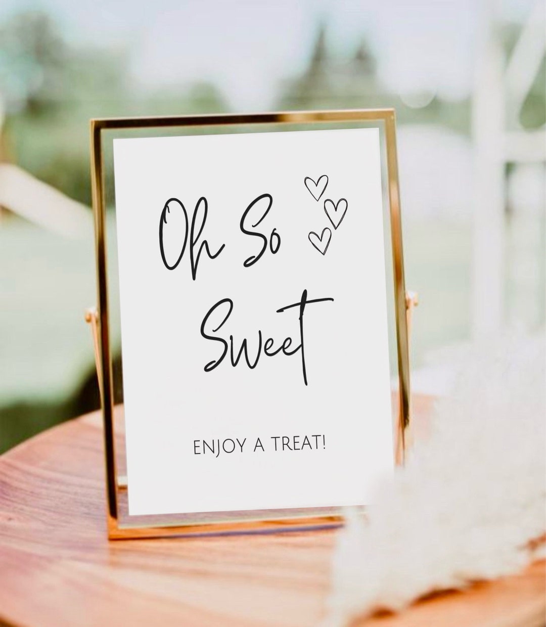 Minimalist Oh so Sweet Sign, Enjoy a Treat Sign, Printable Wedding ...