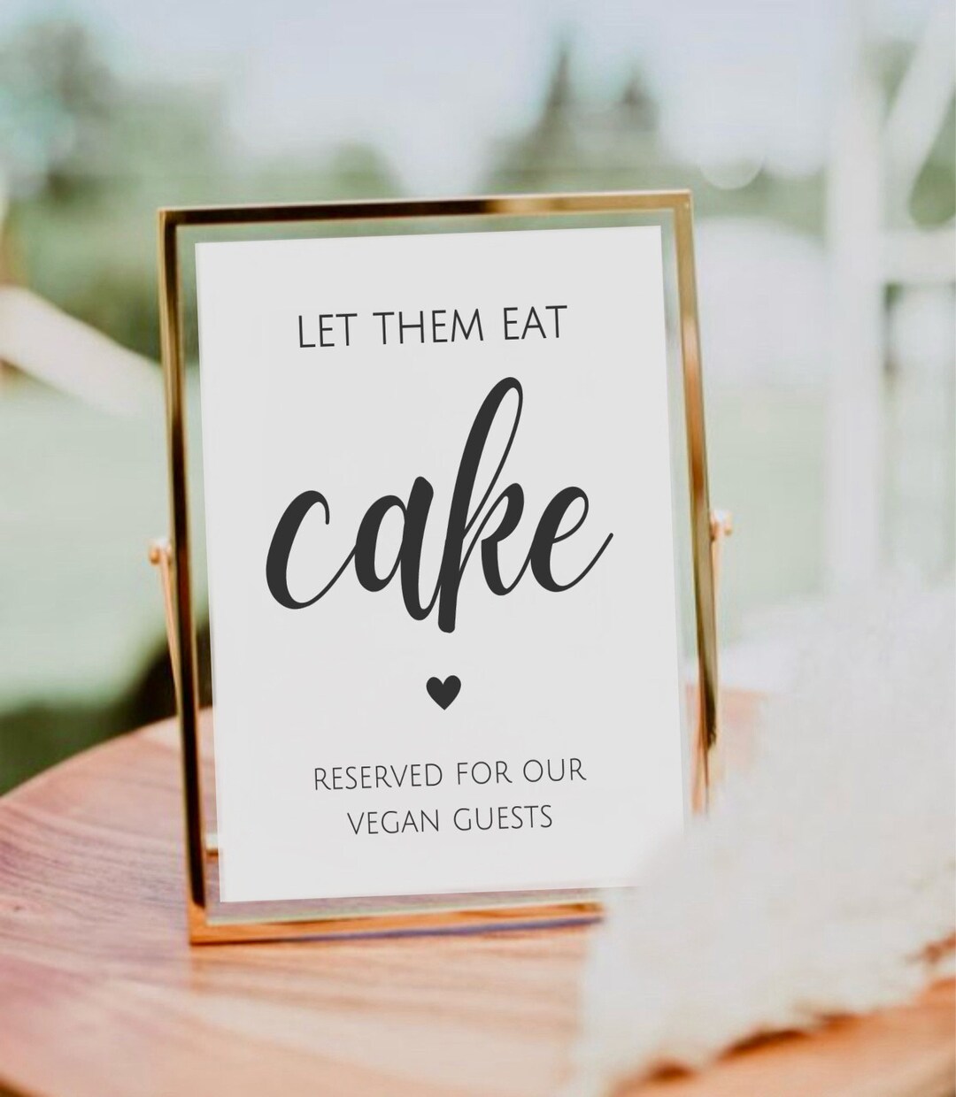 Let Them Eat Cake Sign, Wedding Cake Sign, Reserved for Vegan Guests ...