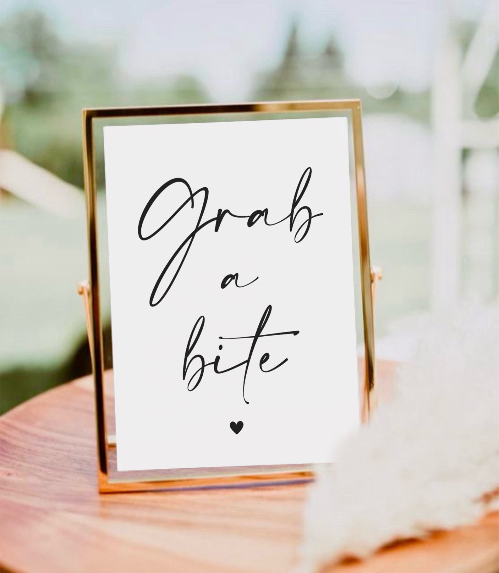 Grab a Bite Sign, Food Table Sign, Buffet Table Sign, Wedding Reception, Wedding Food Station ...
