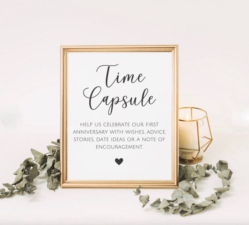 Minimalist Time Capsule Sign, Wedding Time Capsule Guestbook Sign ...