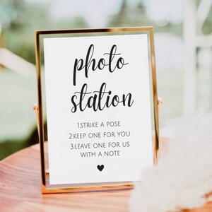 Photo Station Sign, Strike A Pose Sign, Wedding Photo Station Sign ...