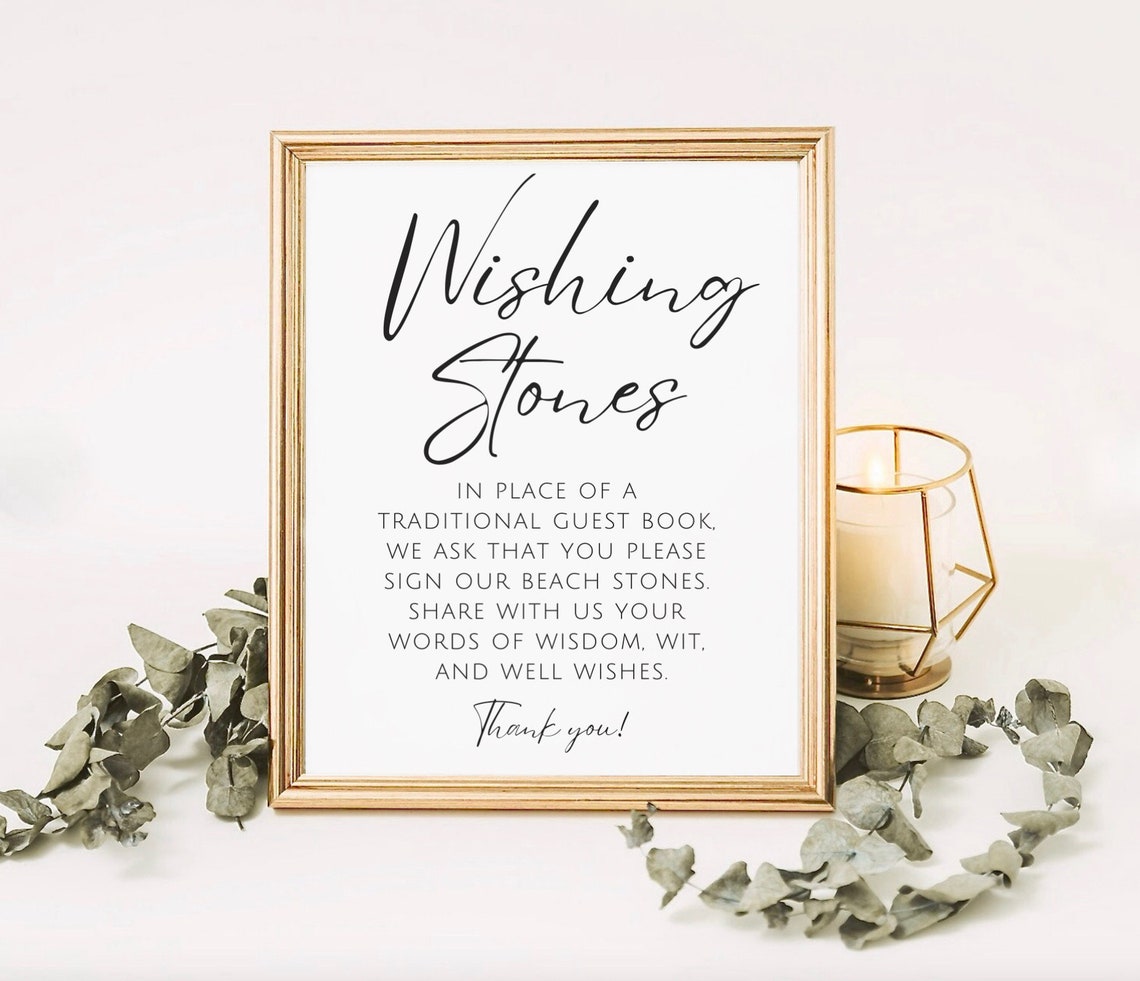 Wishing Stones Sign, Wedding Stones Guestbook Sign, Guest Book Sign ...