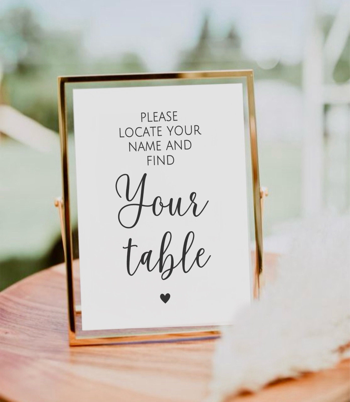 Find Your Table Sign, Please Find Your Seat, Locate Your Name, Place ...