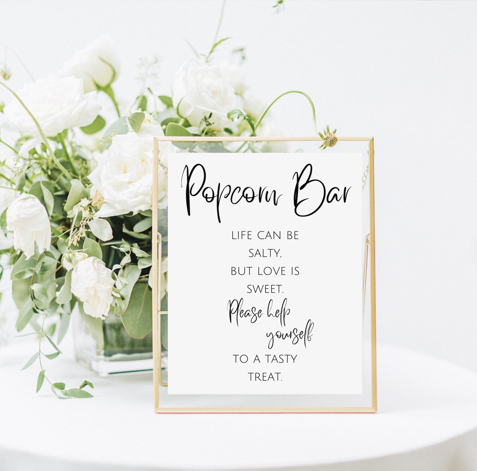Minimalist Popcorn Bar Sign Wedding Snack Bar Table Signage - Etsy