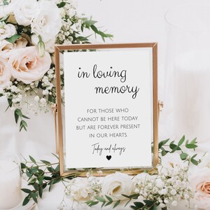Minimalist in Loving Memory Sign, Printable Forever in Our Hearts Sign ...