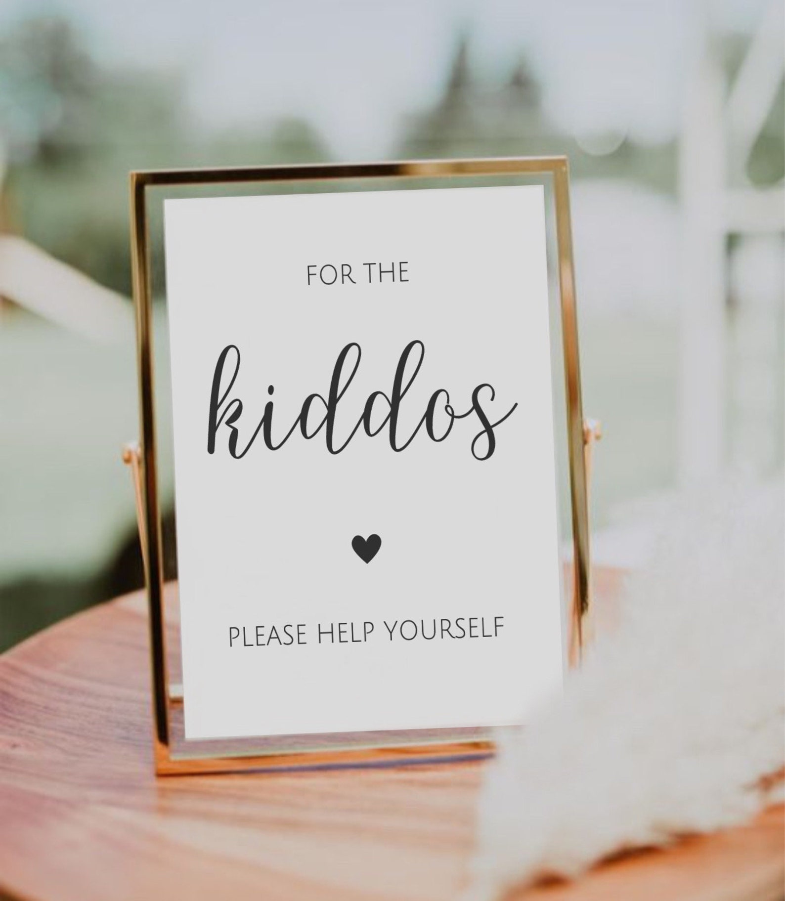 For the Kiddos Sign, Wedding Kids Table Sign, Printable Kids Favor Sign ...