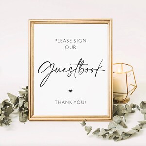 Please Sign Our Guestbook, Printable Wedding Guestbook Table Decor ...