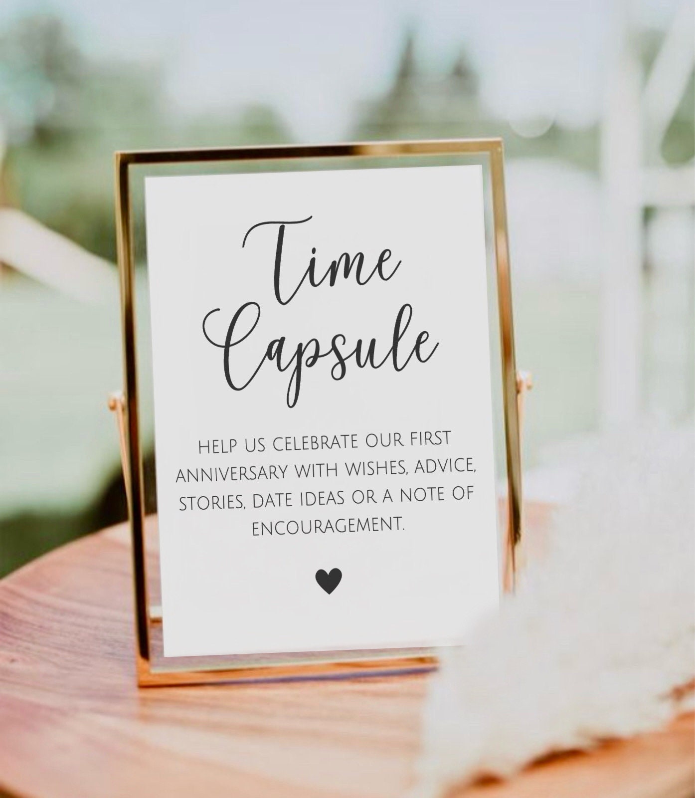 Minimalist Time Capsule Sign, Wedding Time Capsule Guestbook Sign ...
