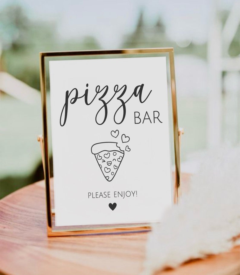 Pizza Bar Sign, Wedding Pizza Bar Sign, Printable Pizza Sign, Wedding ...