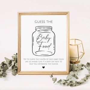 Baby Food Game, Guess the Baby Jar Food, Minimalist Baby Shower Game ...