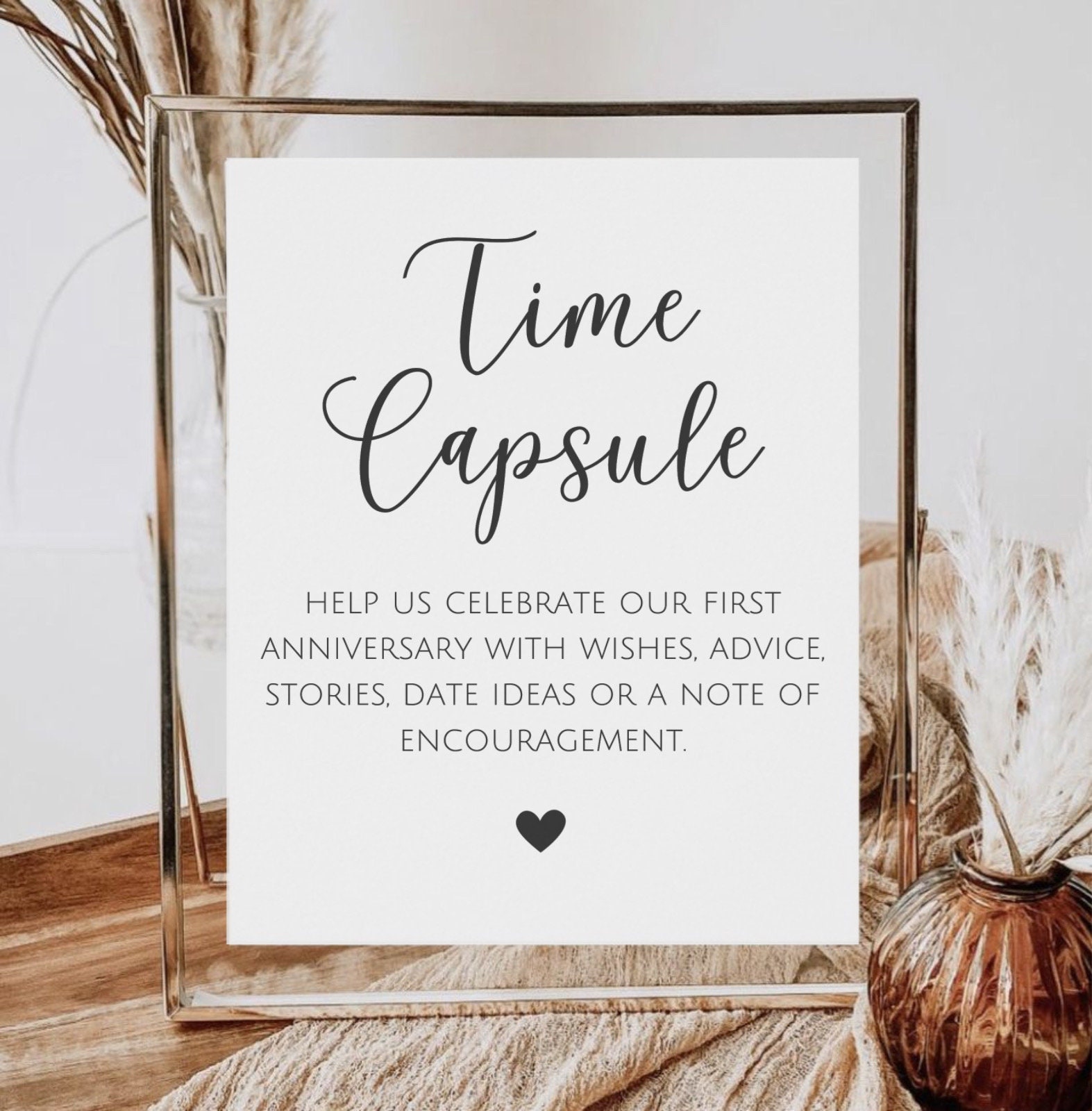 Minimalist Time Capsule Sign, Wedding Time Capsule Guestbook Sign ...