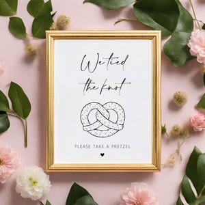 Minimalist Pretzel Bar Sign, We Tied the Knot Sign, Printable Wedding ...