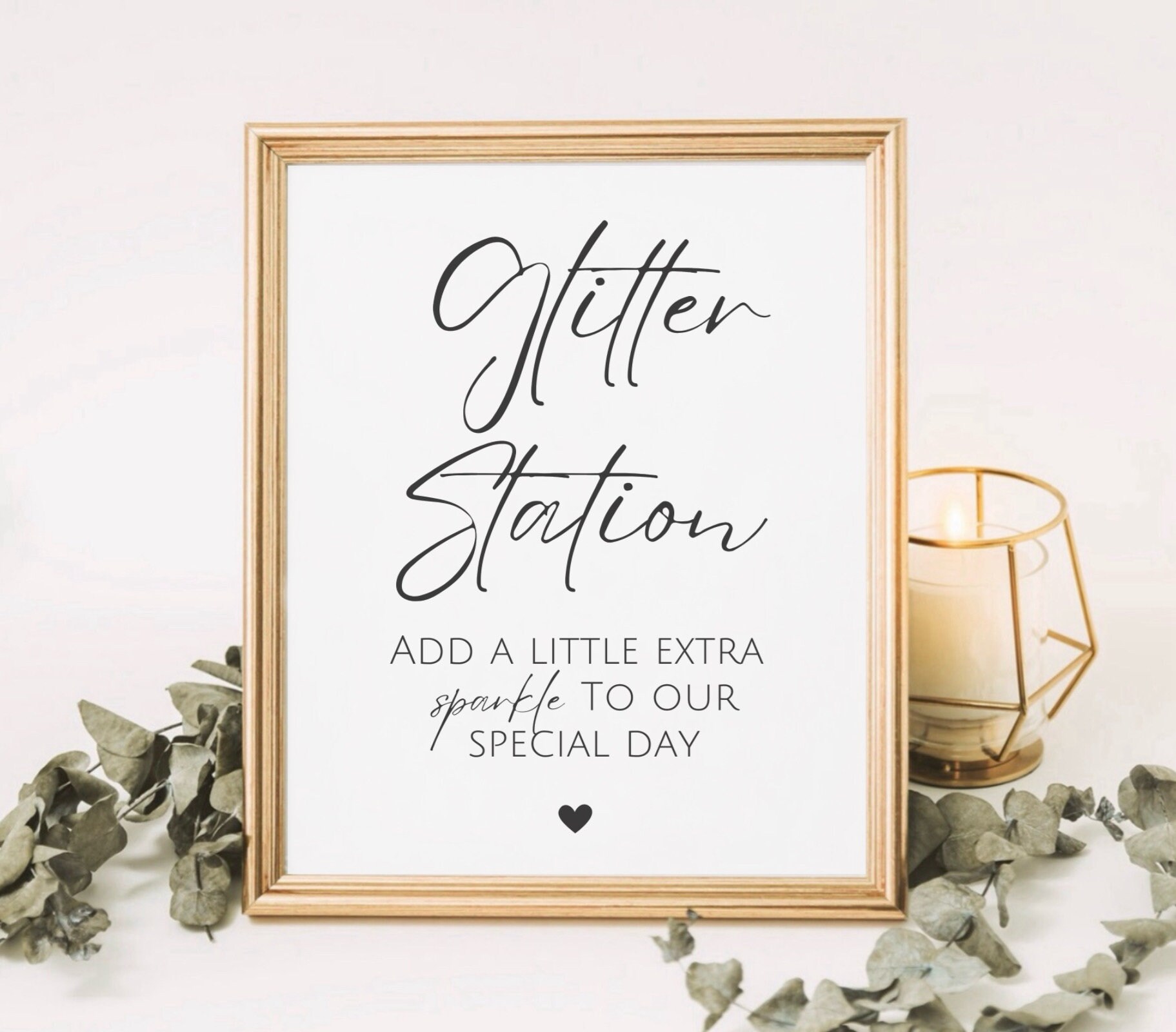 Minimalist Glitter Station Sign, Add A Little Extra Sparkle to Our ...
