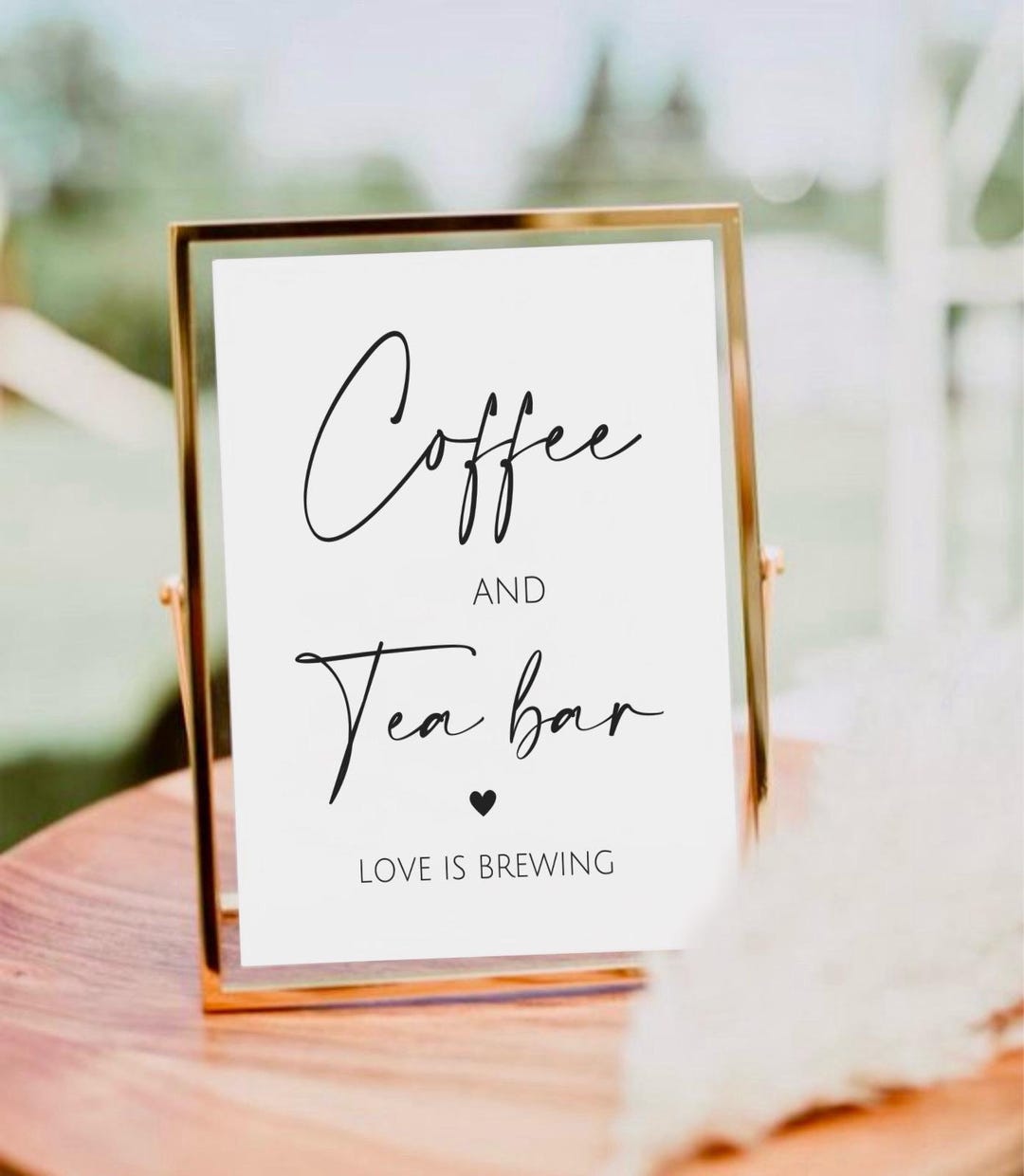 Coffee and Tea Bar Sign, Coffee Bar Signage, Love is Brewing, Wedding ...