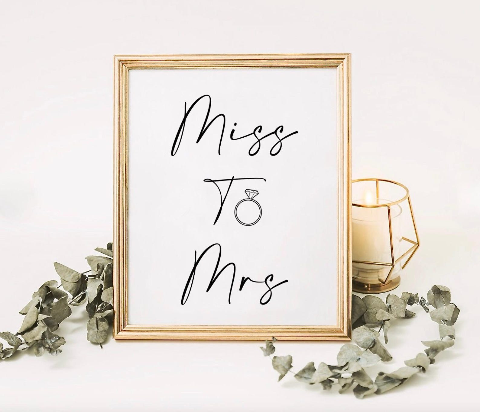 Minimalist Miss to Mrs Sign, Printable Bridal Shower Table Decor ...
