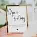 Minimalist Open Seating Sign, Wedding Printable No Assigned Seats Sign ...