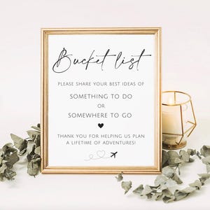 Bucket List Sign, Wedding Bucket List Sign, Bucket List Guestbook Sign ...