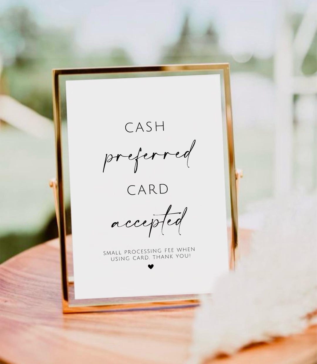 Cash Preferred Card Accepted, Card Payments Accepted, Wedding Cash Bar ...