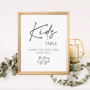 Kids Wedding Table Sign, Where the Cool Kids Hang Out Sign, Wedding ...