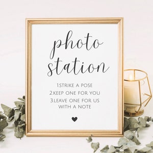 Photo Station Sign, Strike A Pose Sign, Wedding Photo Station Sign ...