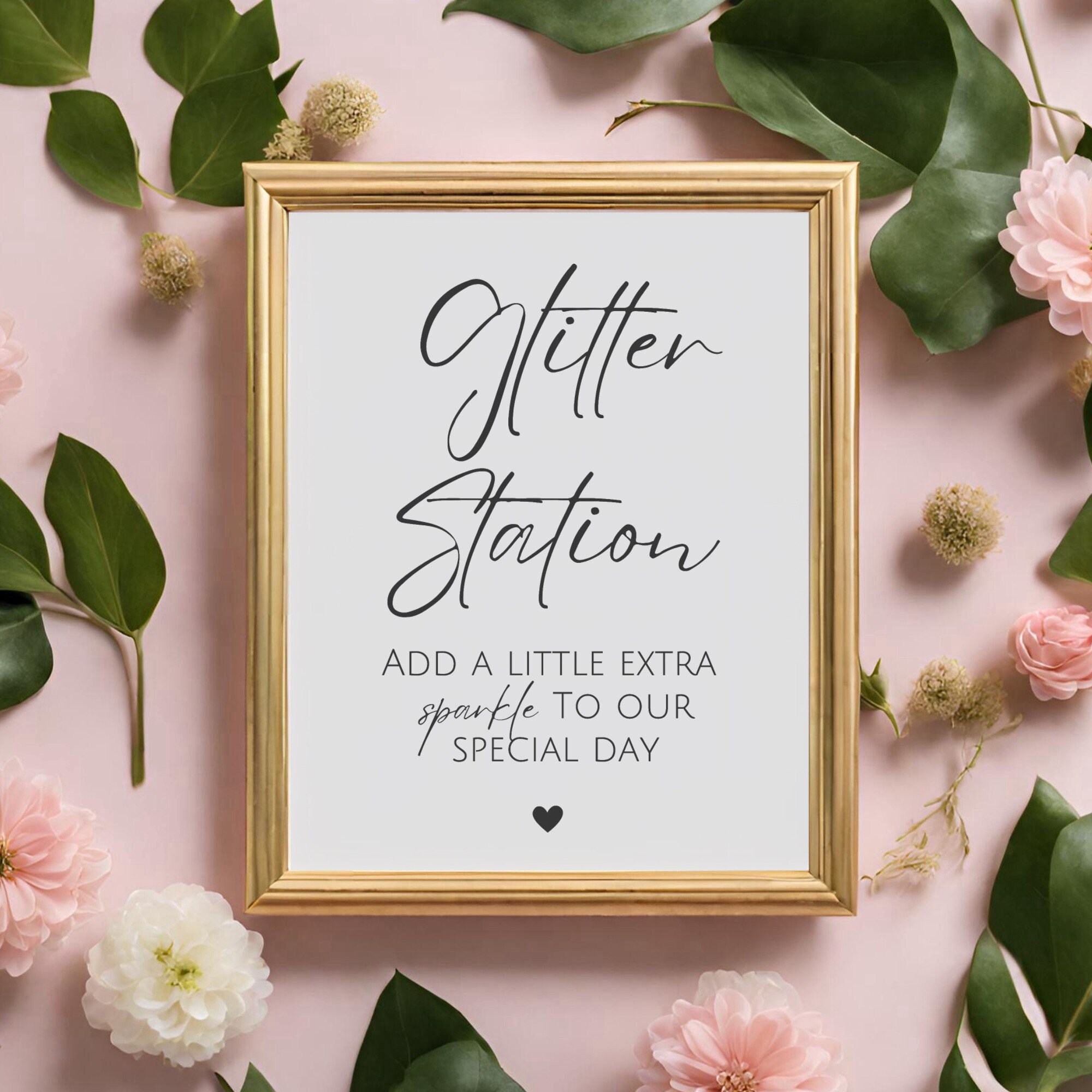 Minimalist Glitter Station Sign, Add A Little Extra Sparkle to Our ...