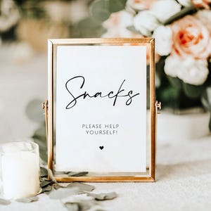 Snacks Sign, Snack Bar Sign, Wedding Food Bar Sign, Grazing Table Sign ...