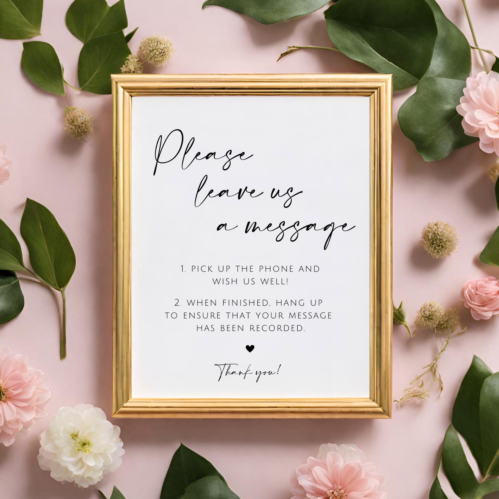 Minimalist Audio Guestbook Sign, Printable Wedding Telephone Guestbook ...