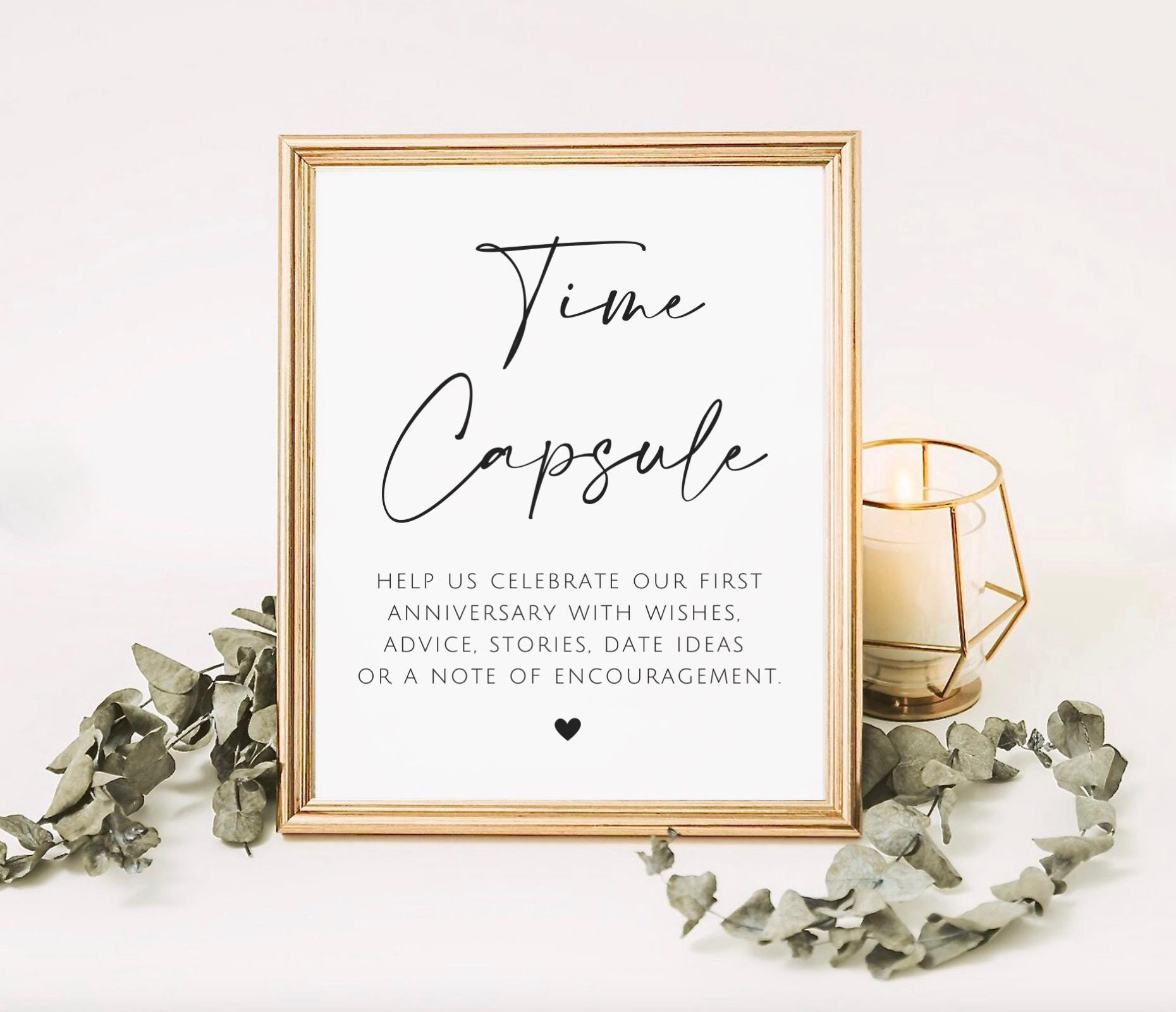 Minimalist Time Capsule Sign, Wedding Time Capsule Guestbook Sign ...