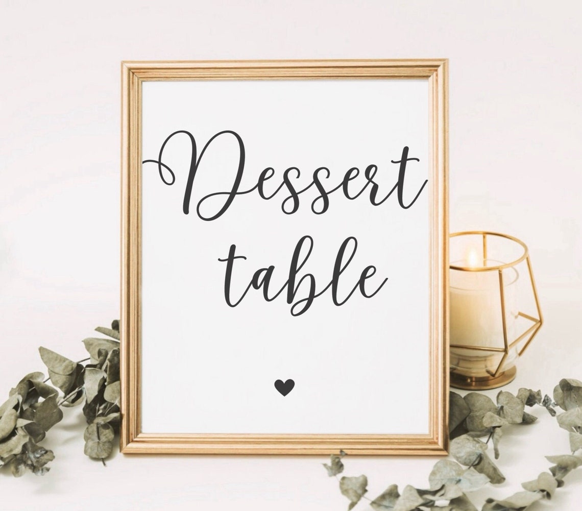 Dessert Table Sign, Dessert Bar Sign, Minimalist Wedding Dessert Table ...