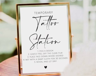 Temporary Tattoo Station Signage - Etsy