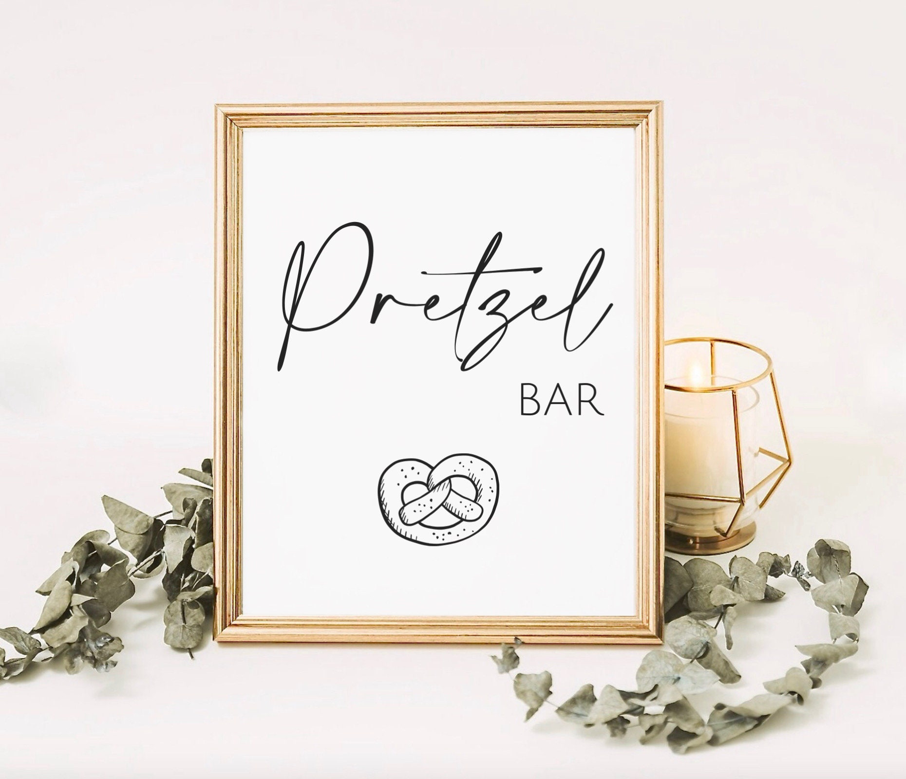 Pretzel Bar Sign, Wedding Snack Bar Sign, Shower Pretzel Bar, Wedding ...