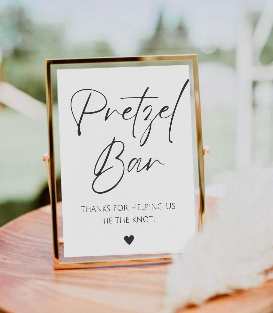 Pretzel Bar Sign, Thanks for Helping Us Tie the Knot, Shower Pretzel ...