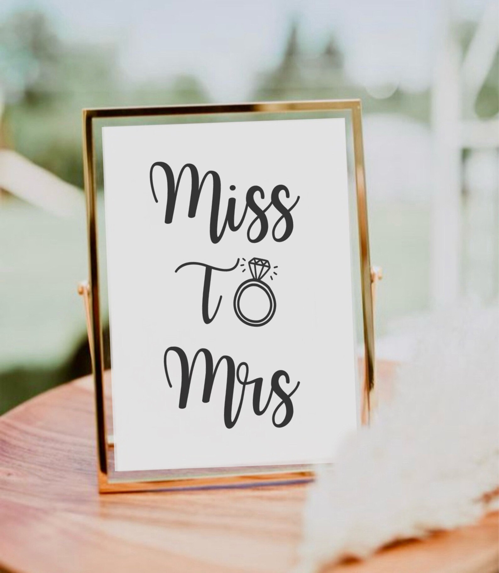 Miss to Mrs Sign, Printable Engagement Sign, Minimalist Bridal Shower ...
