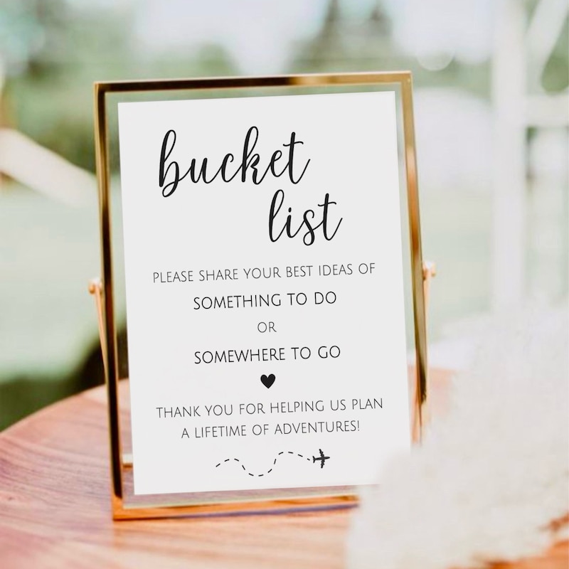Bucket List Wedding Sign - Etsy