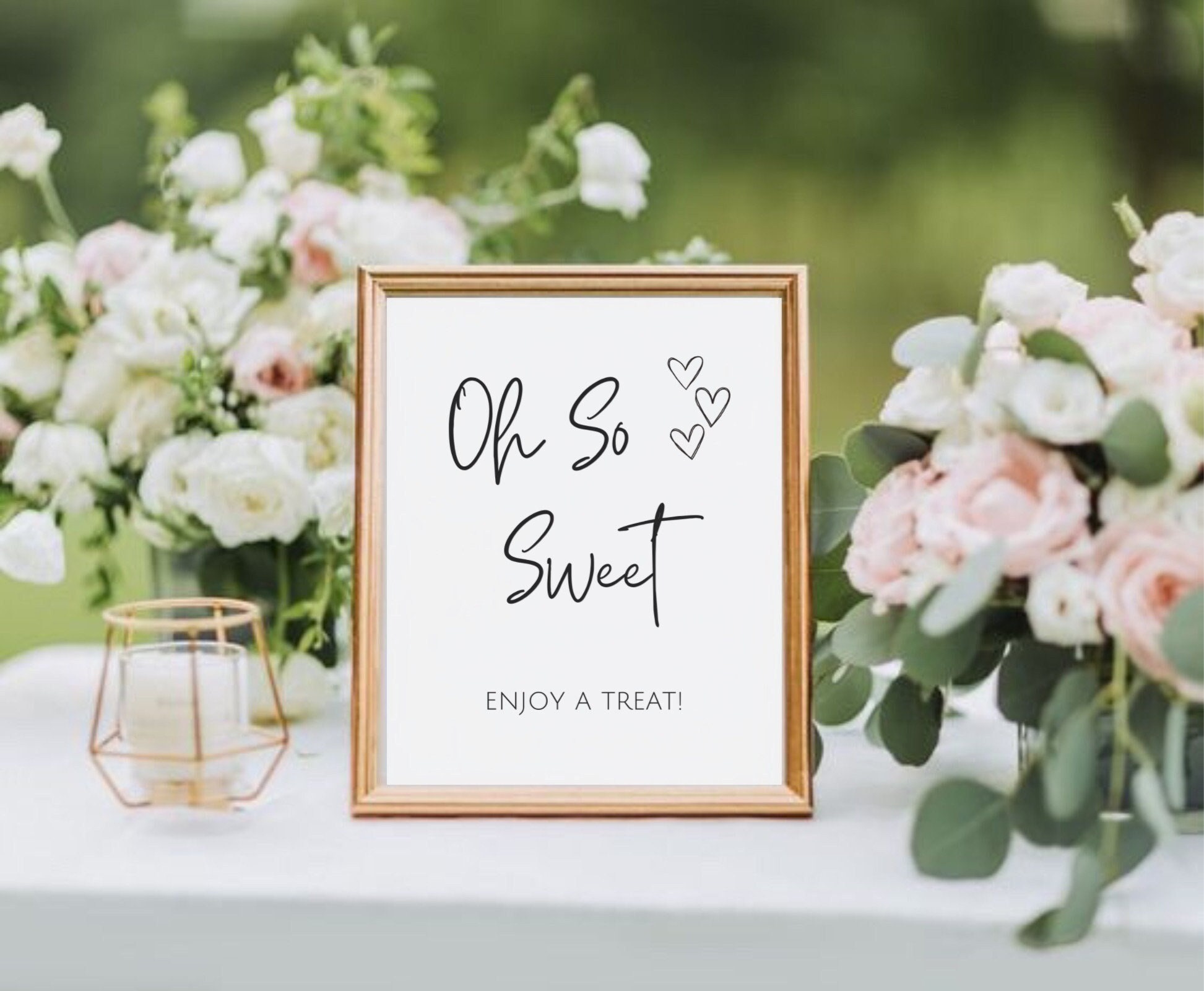 Minimalist Oh so Sweet Sign, Enjoy a Treat Sign, Printable Wedding ...