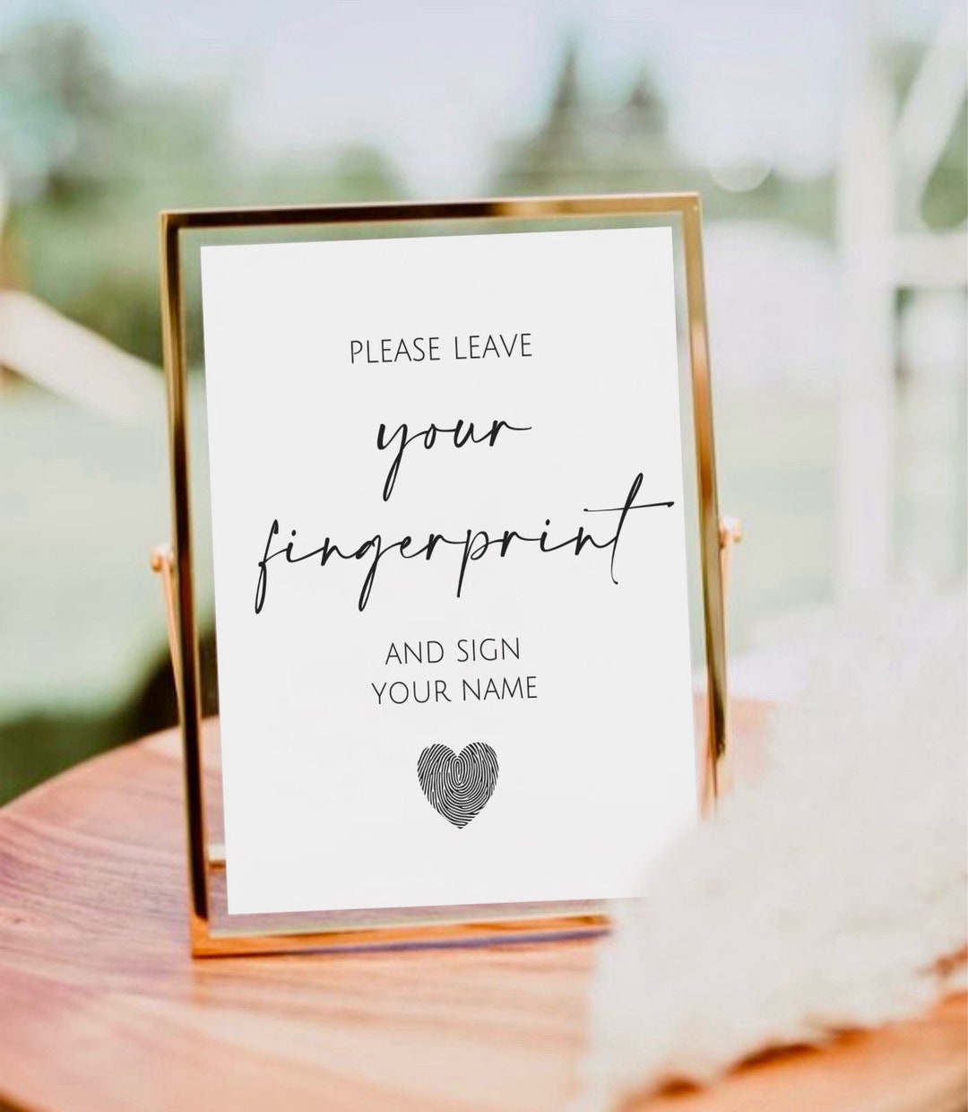 Minimalist Guestbook Tree Sign, Leave Your Fingerprint and Sign Your ...