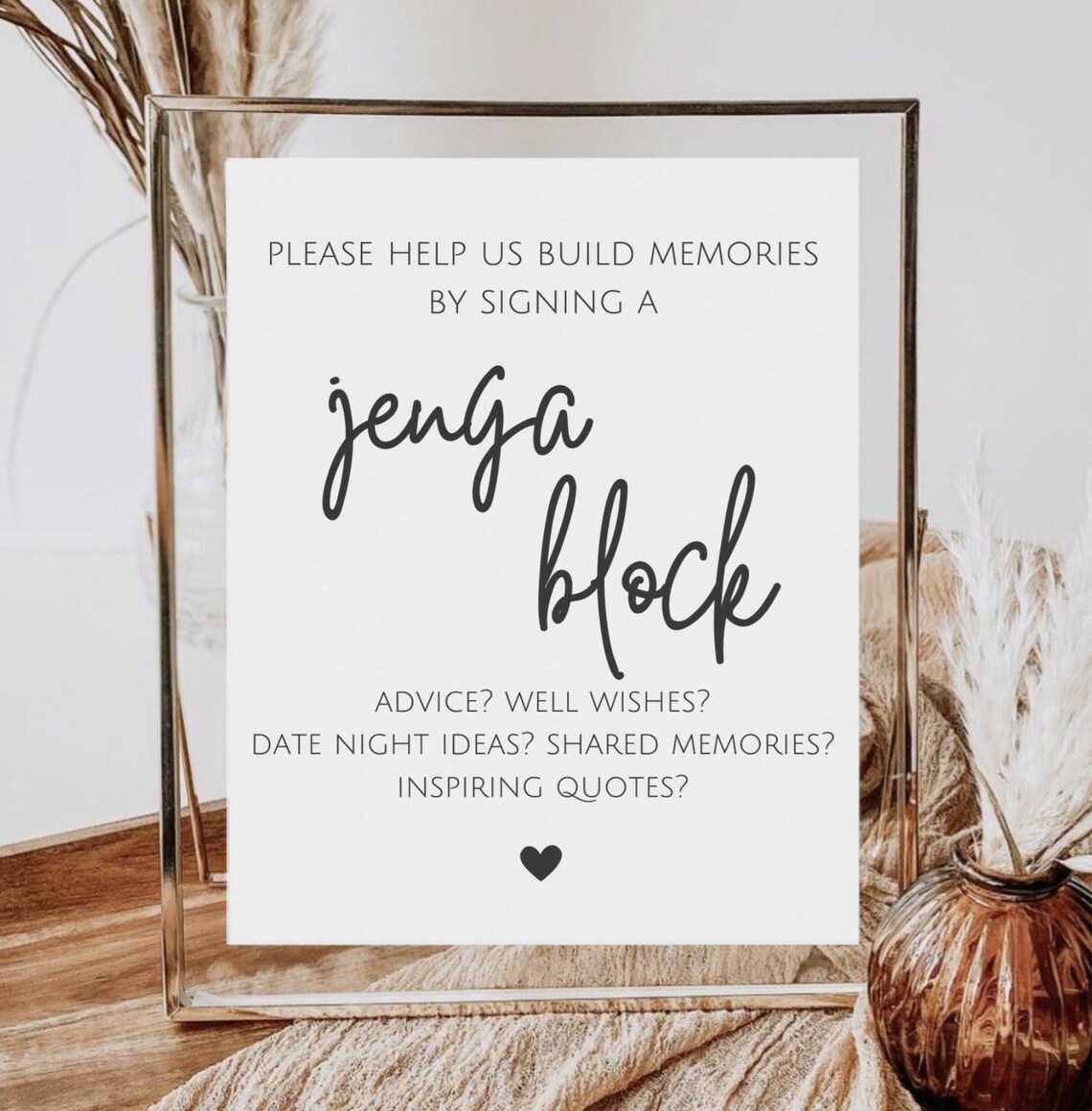 Wedding Jenga Guestbook Sign, Guest Book Wedding Sign, Printable Jenga ...