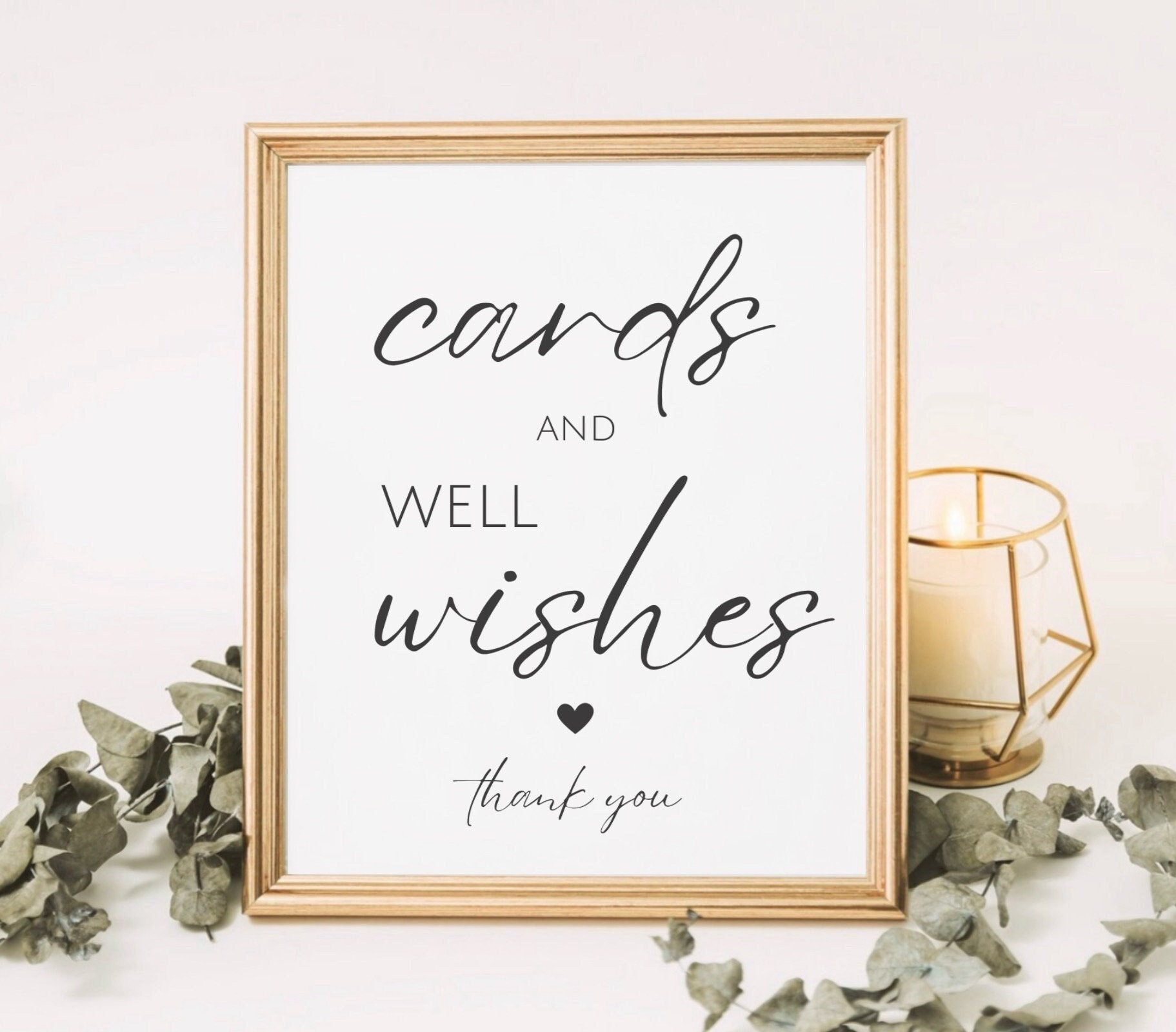 Cards and Well Wishes Sign, Cards Sign, Well Wishes Sign, Minimalist ...