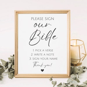 Please Sign Our Bible, Wedding Bible Guestbook Sign, Bible Guest Book ...