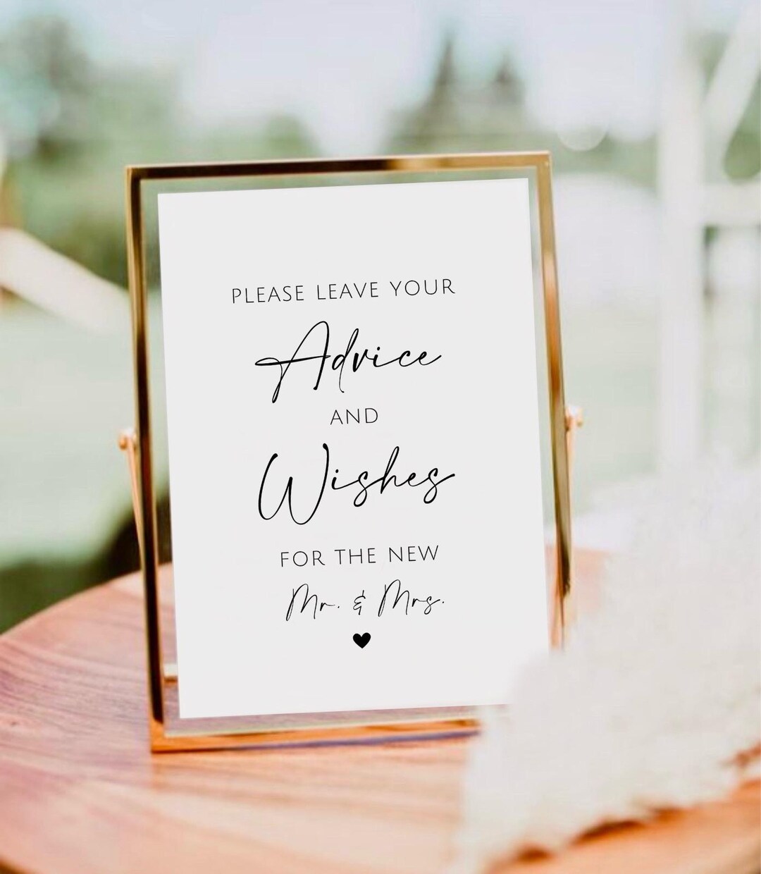 Please Leave Your Advice and Wishes Sign, Wedding Guestbook Sign ...