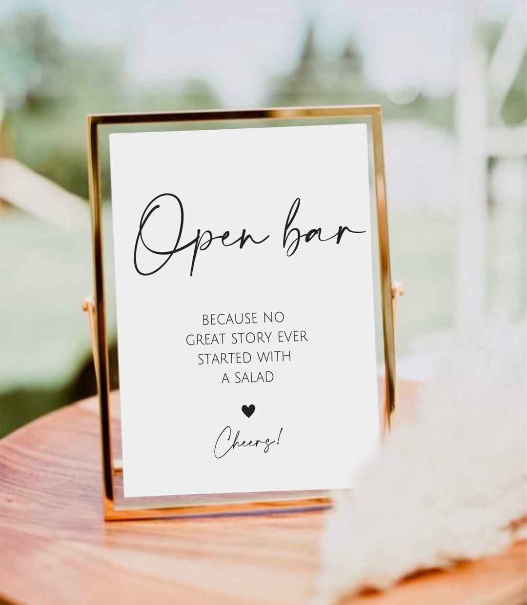 Minimalist Open Bar Sign, Wedding Open Bar Sign, Wedding Drinks Bar ...