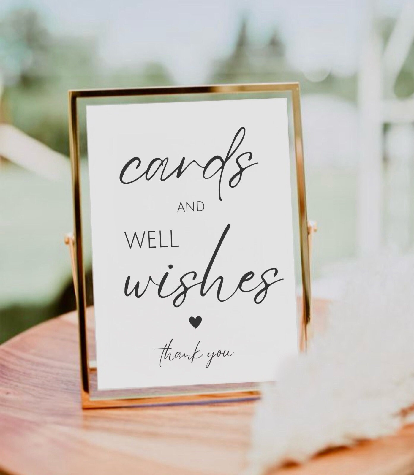 Cards and Well Wishes Sign, Cards Sign, Well Wishes Sign, Minimalist ...
